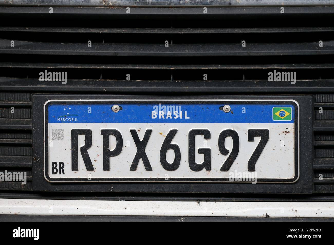 salvador, bahia, brazil - august 29, 2023: vehicle identification plate ...