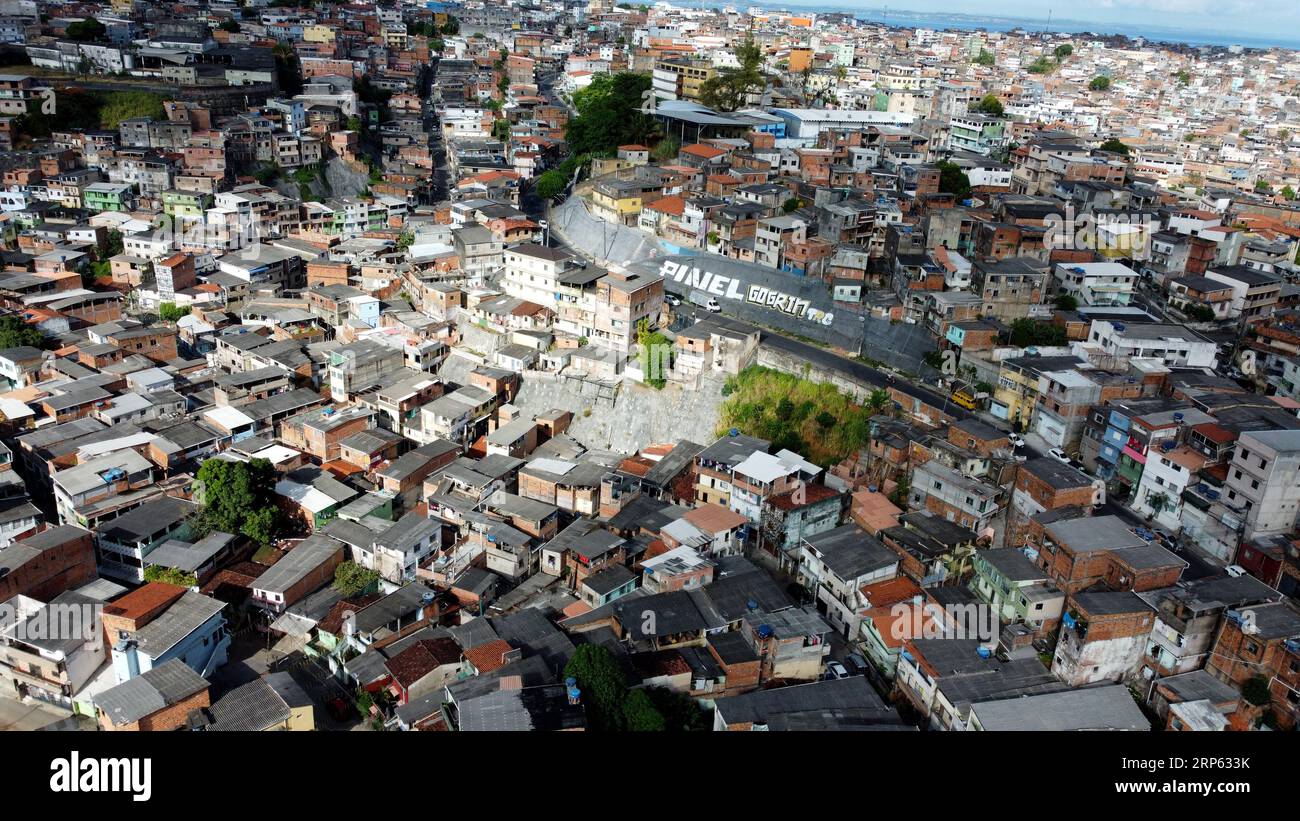 salvador, bahia, brazil - august 9, 2023: Aerial view of housing in ...