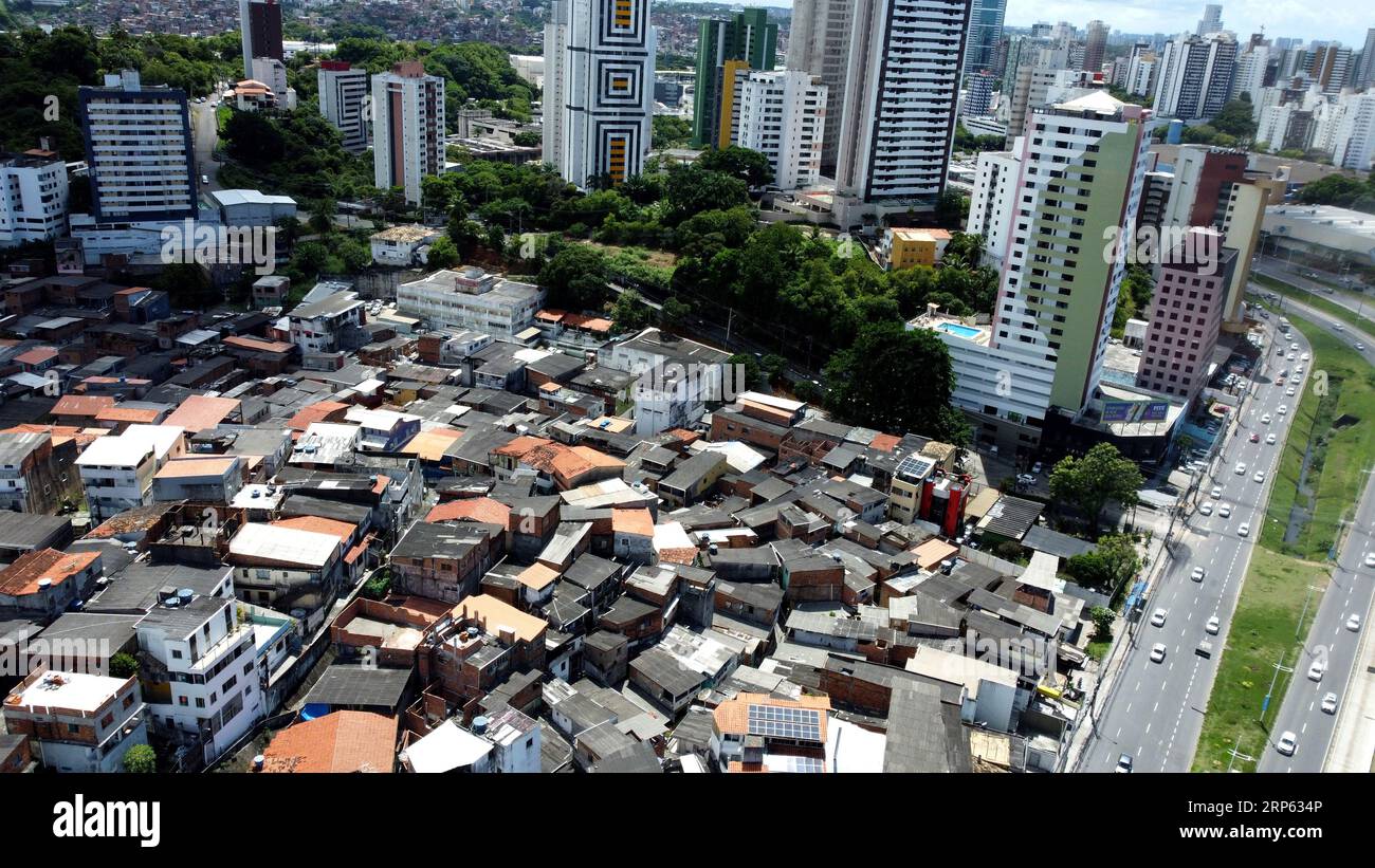 salvador, bahia, brazil - august 9, 2023: Aerial view of housing in ...
