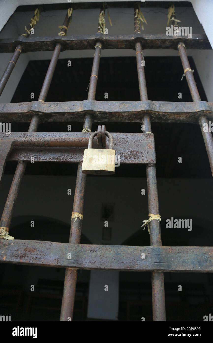 salvador, bahia, brazil - may 8, 2023: grid of a prison cell in a ...