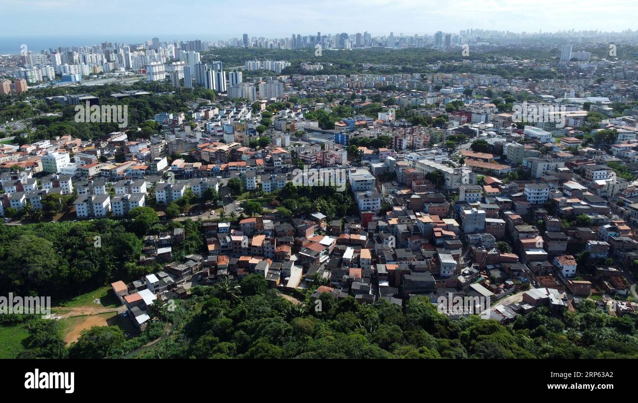 salvador, bahia, brazil - august 9, 2023: Aerial view of housing in ...