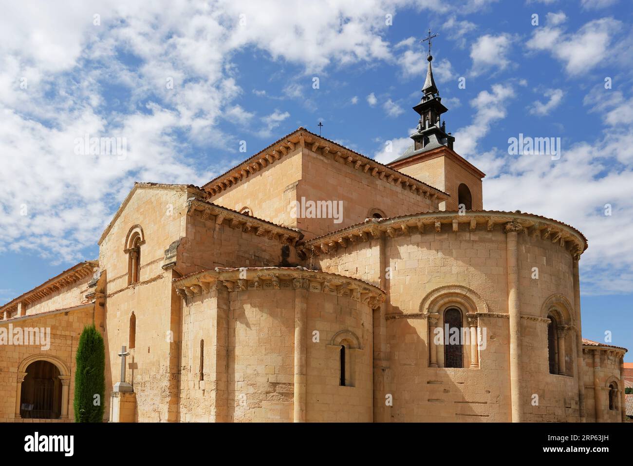 Views of the Romanesque San Millan church in Segovia, Spain Stock Photo ...