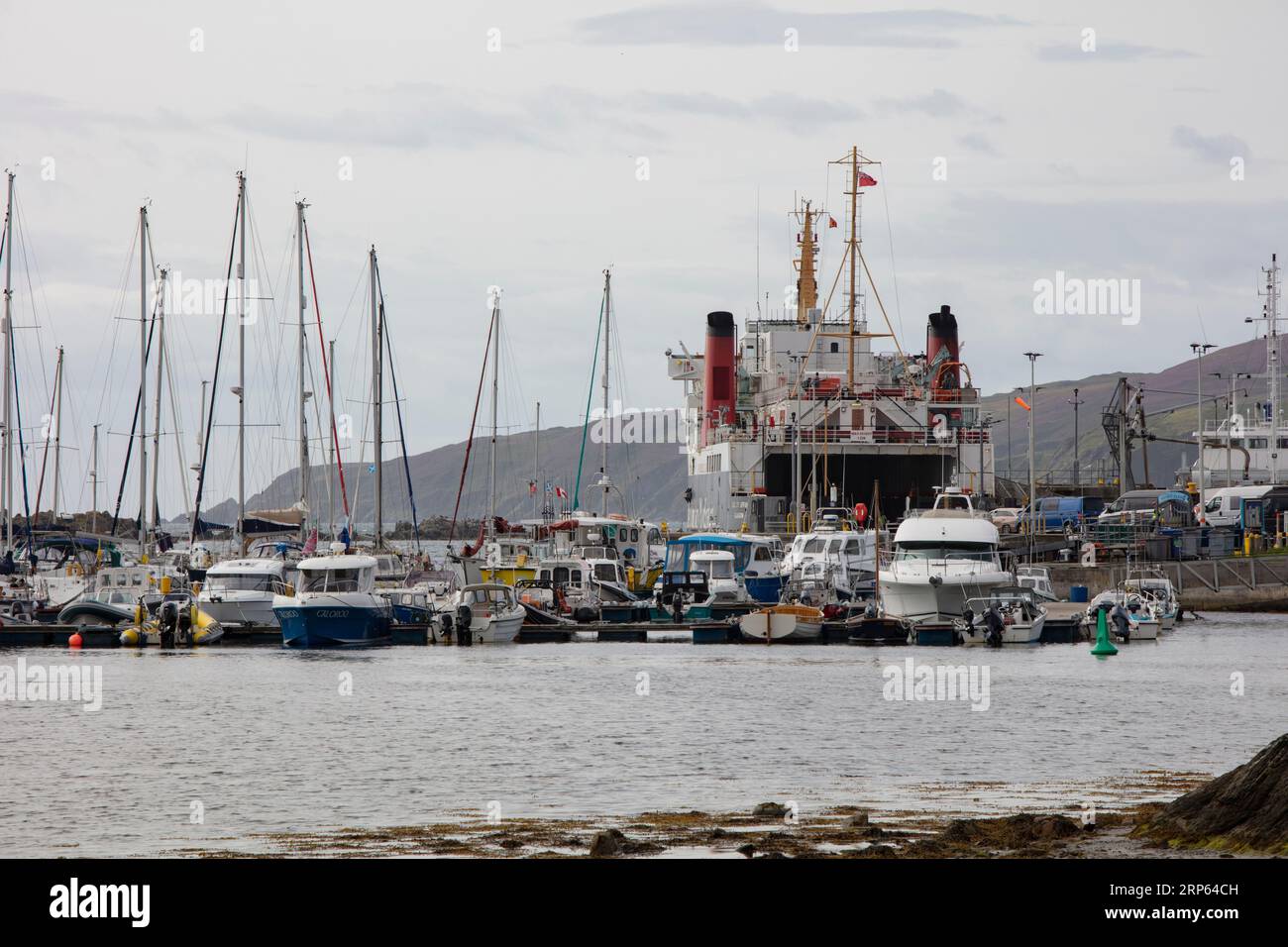 The Isle of Arran ferry docking in Port Ellen on the Isle of Islay in ...