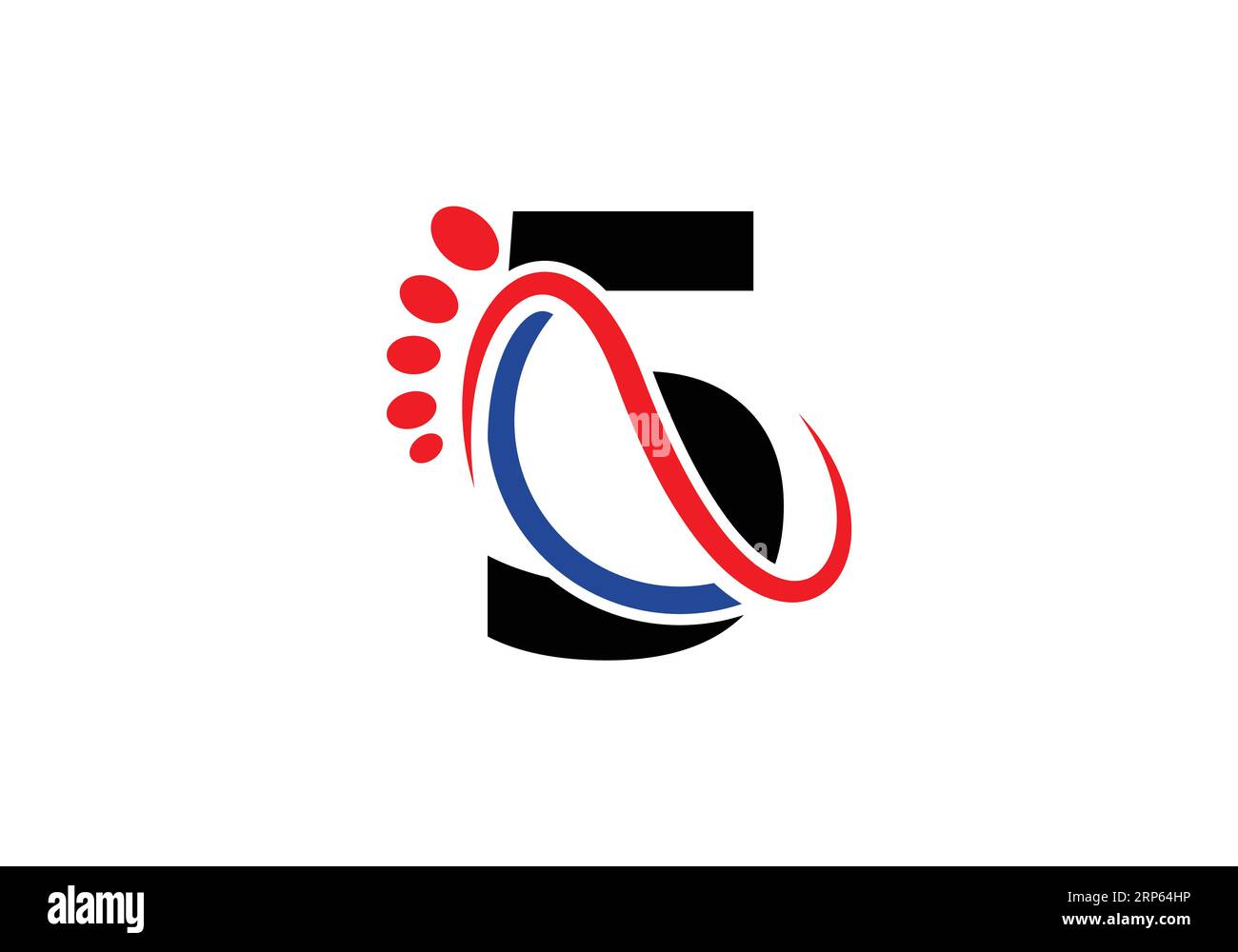 Letter 5 Foot Logo Design Vector Template Stock Vector Image & Art - Alamy