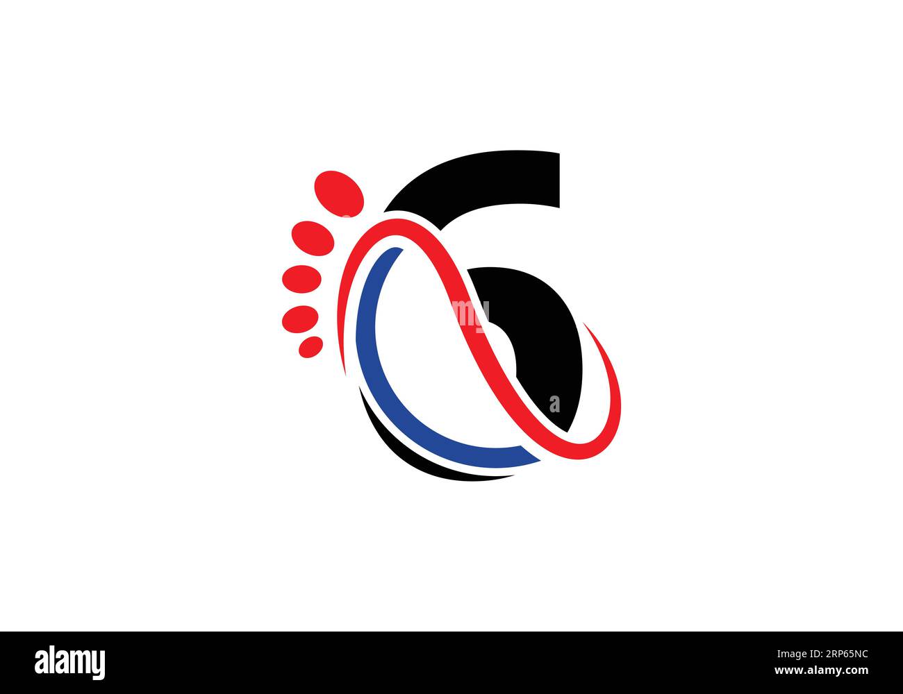 Letter 6 Foot Logo Design Vector Template Stock Vector Image & Art - Alamy