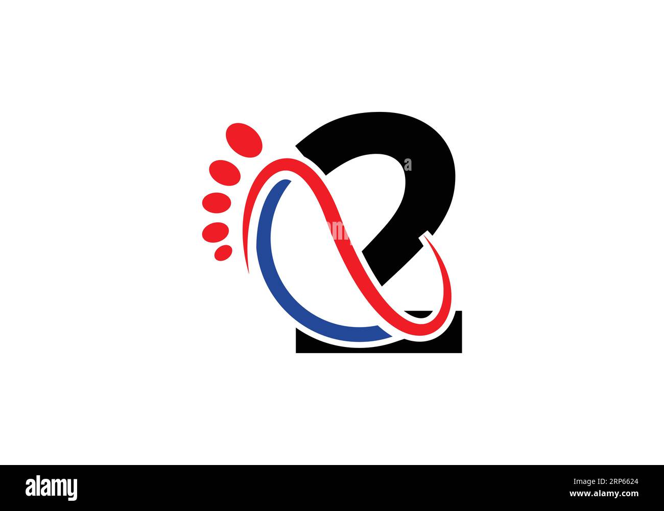 Letter 2 Foot Logo Design Vector Template Stock Vector Image & Art - Alamy