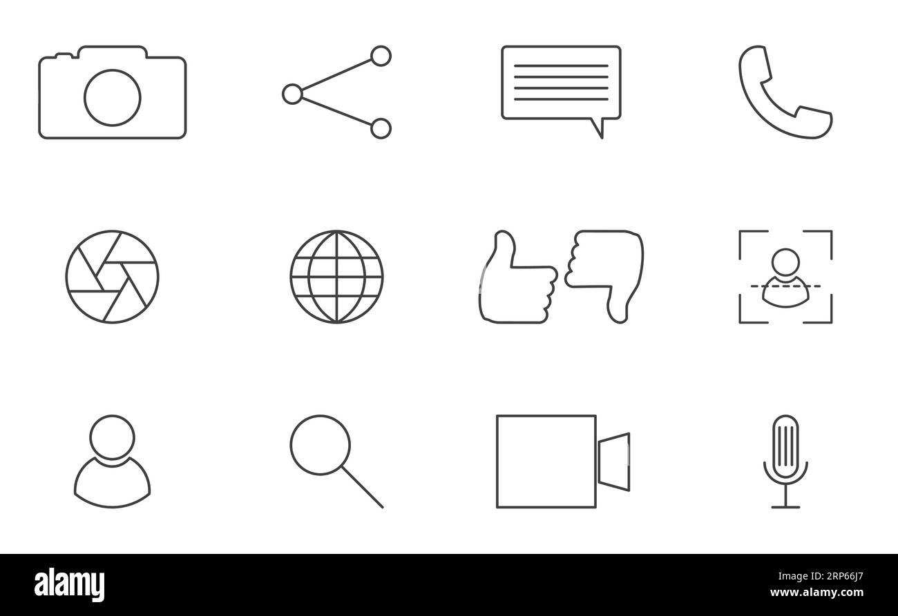 Social media app insider icons Stock Vector Image & Art - Alamy