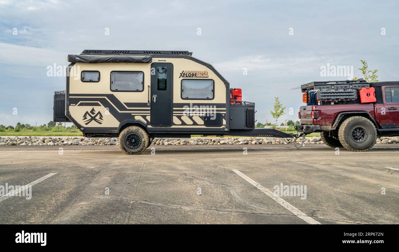 Loveland, CO, USA - August 26, 2023: XploreRv (X145), a single axle ...