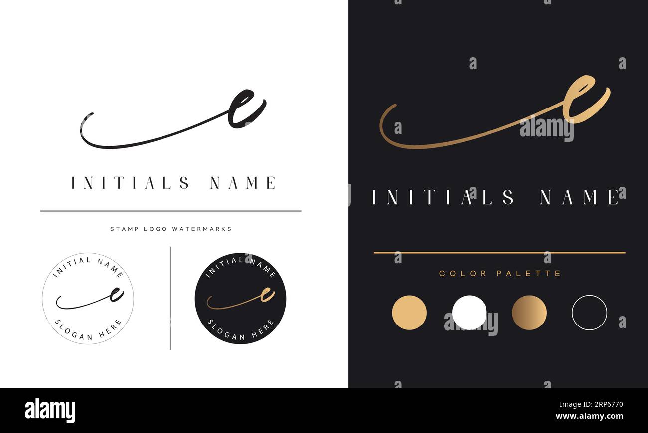 Luxury Initial E Monogram Text Letter Logo Design Stock Vector Image ...