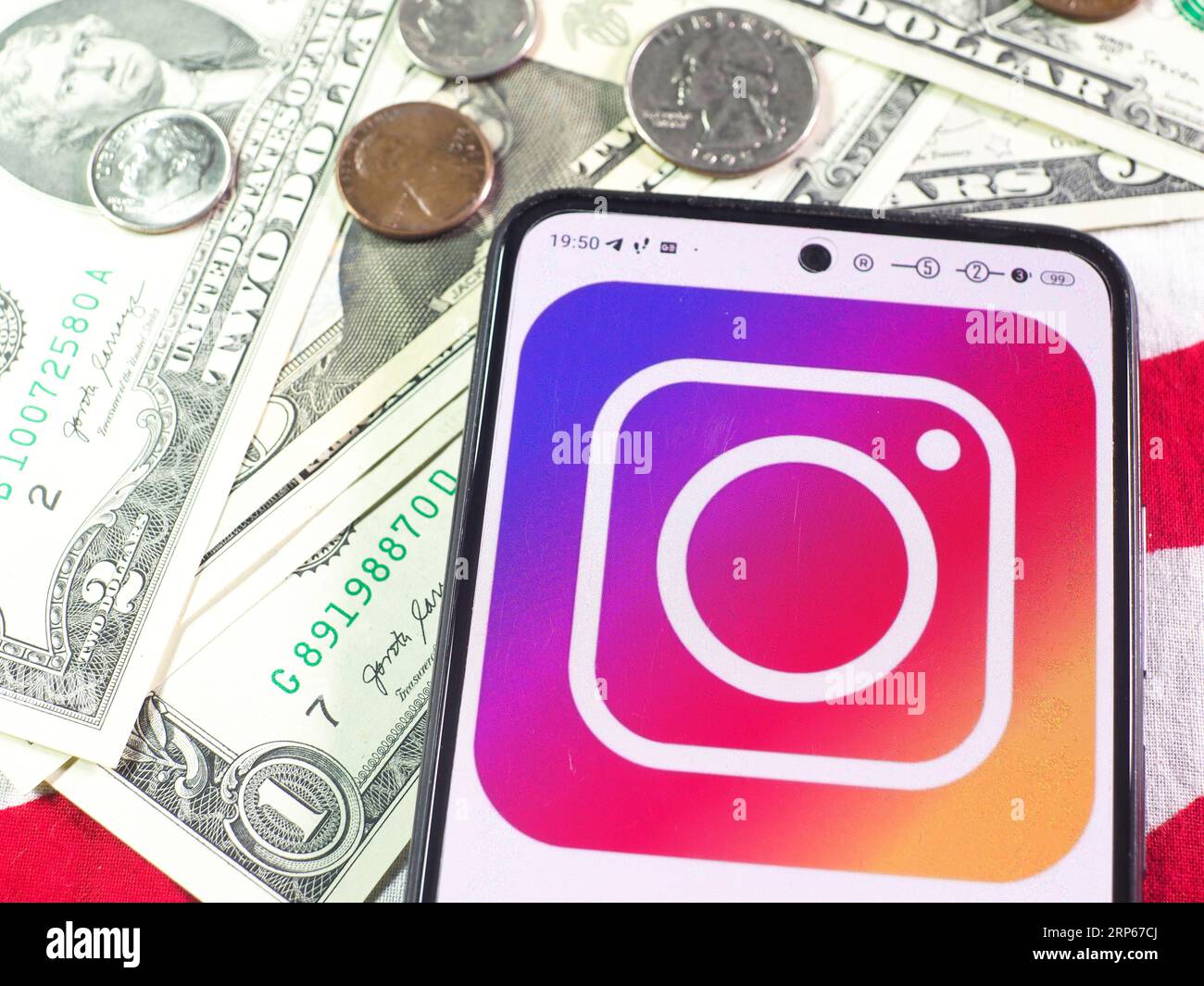 In this photo illustration, Instagram logo is seen displayed on a ...