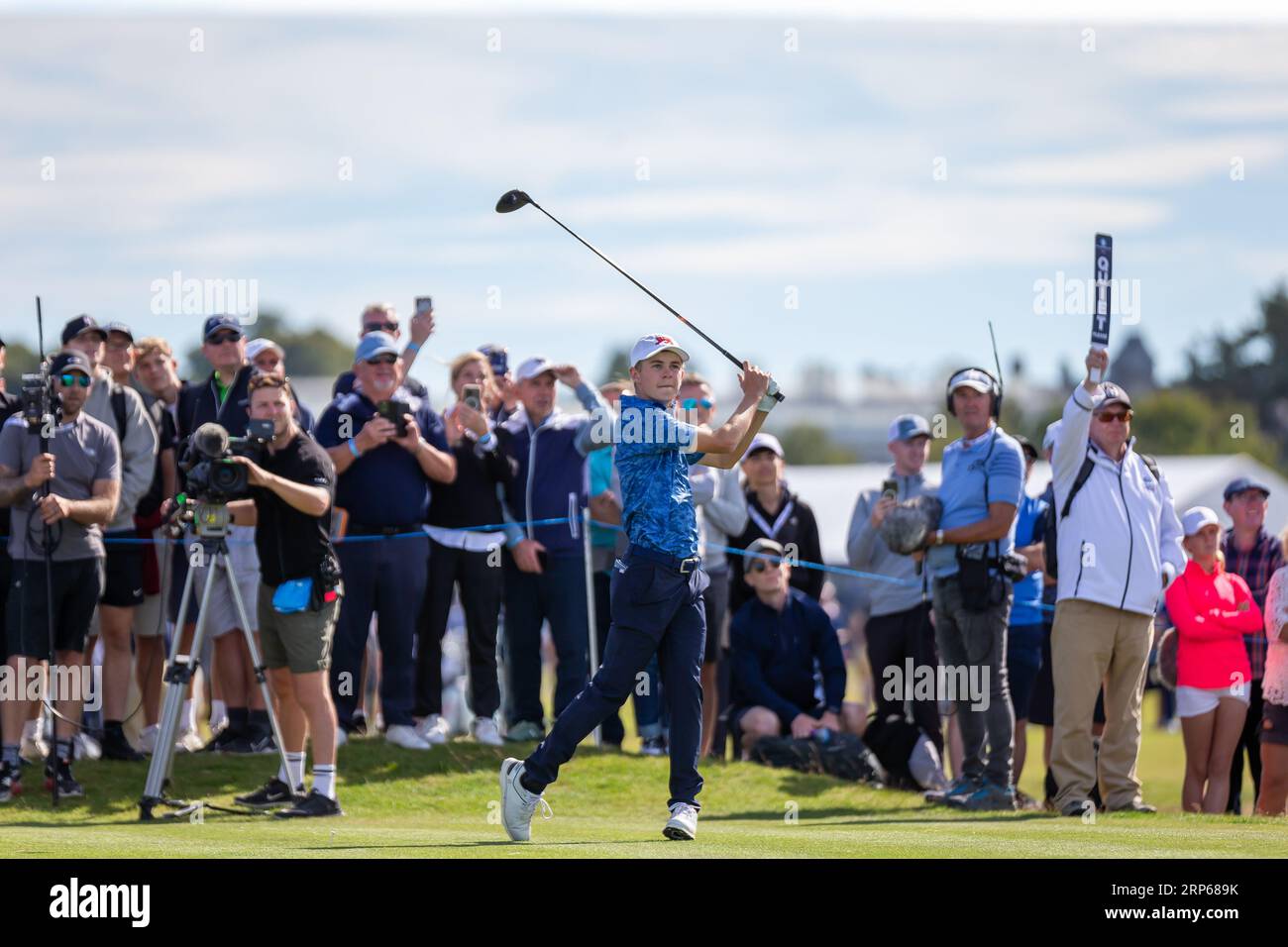 St Andrews, Scotland. 3rd Sep 2023. Connor Graham on the 4th tee during ...