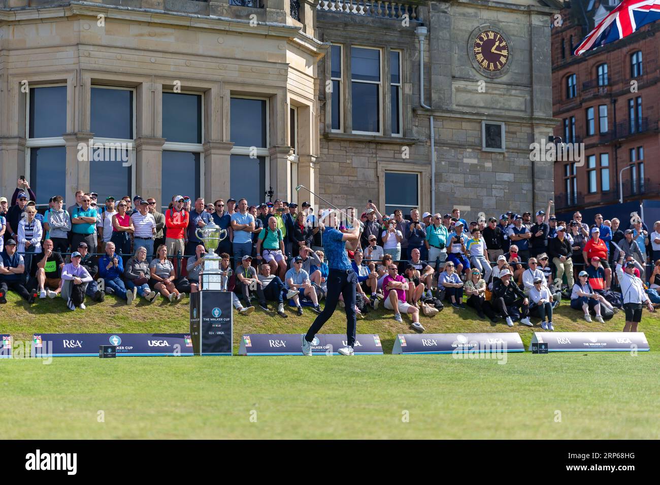 St Andrews, Scotland. 3rd Sep 2023. Calum Scott of team GB&I on the 1st ...