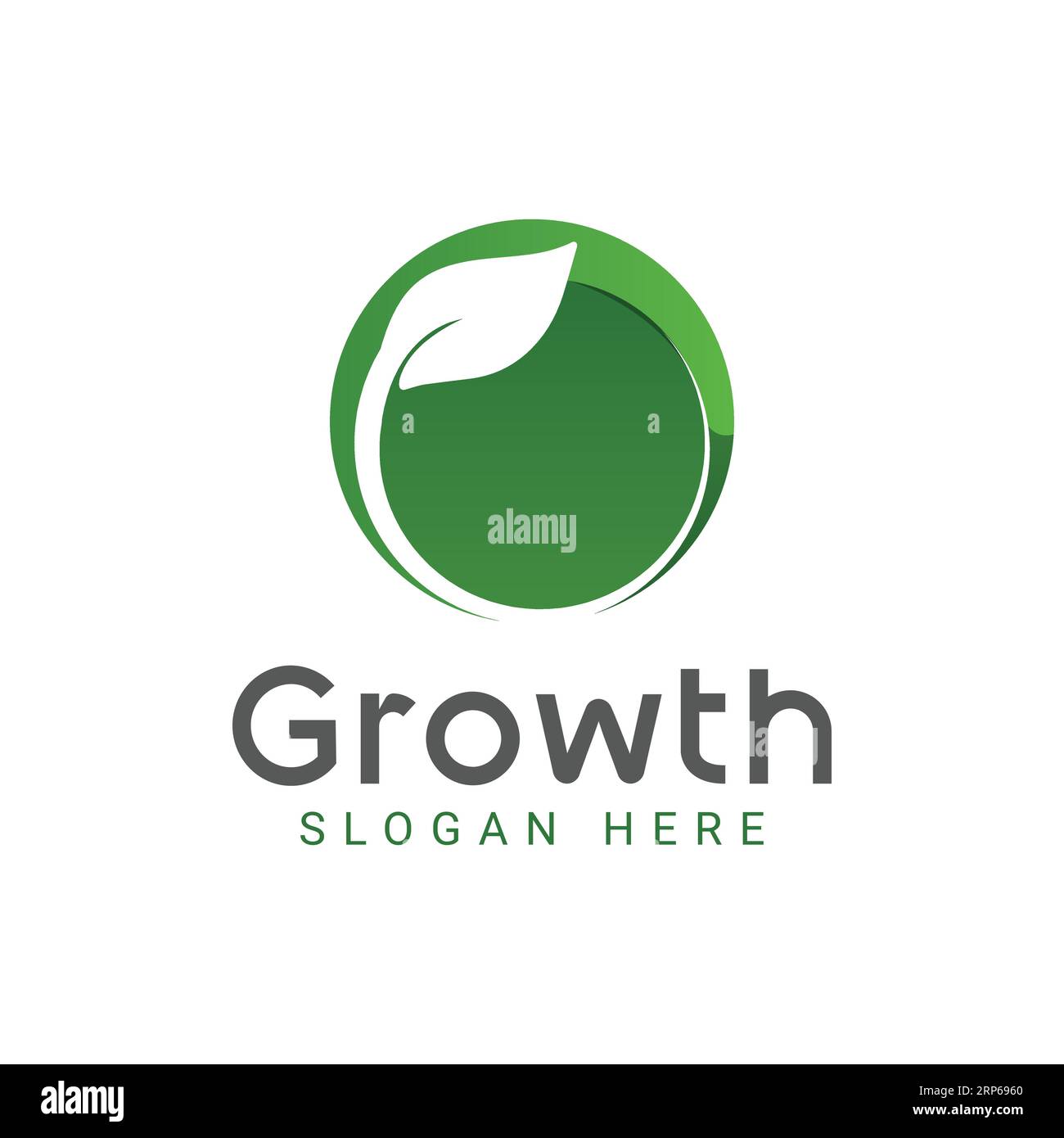 Leaf Growth Logo Design Green Nature Agriculture Logotype Stock Vector ...