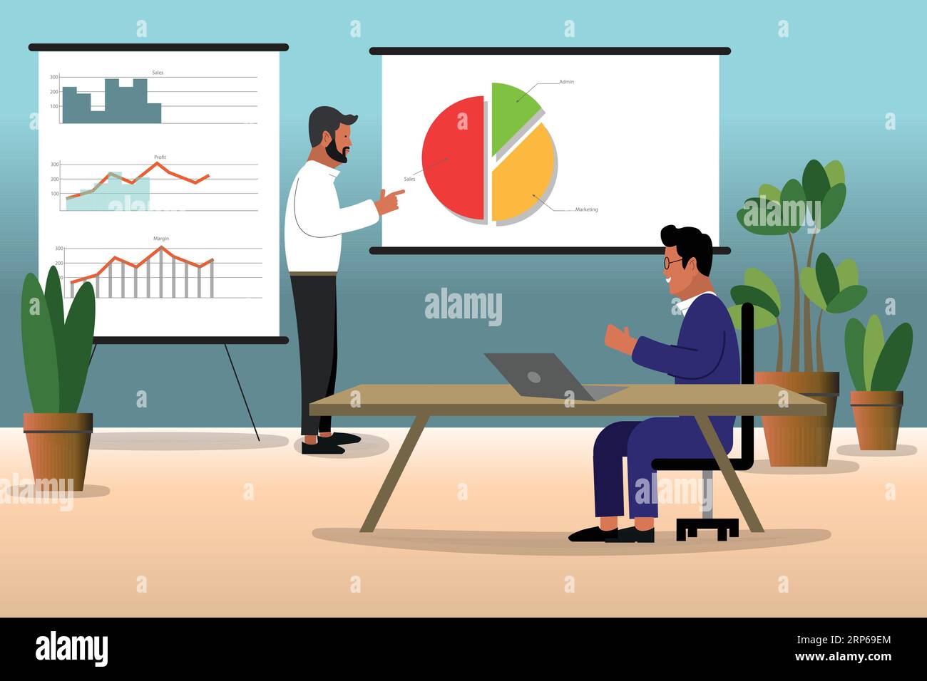 Business meeting. Businessman at project meeting. Accountant explaining ...