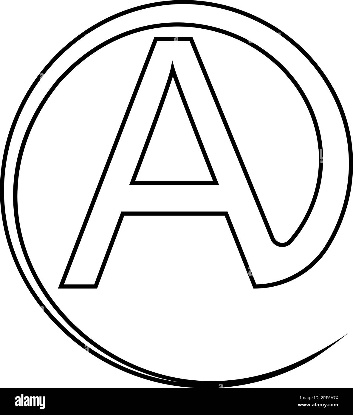 First capital letter A at mail logo, calligraphy design stock Stock ...
