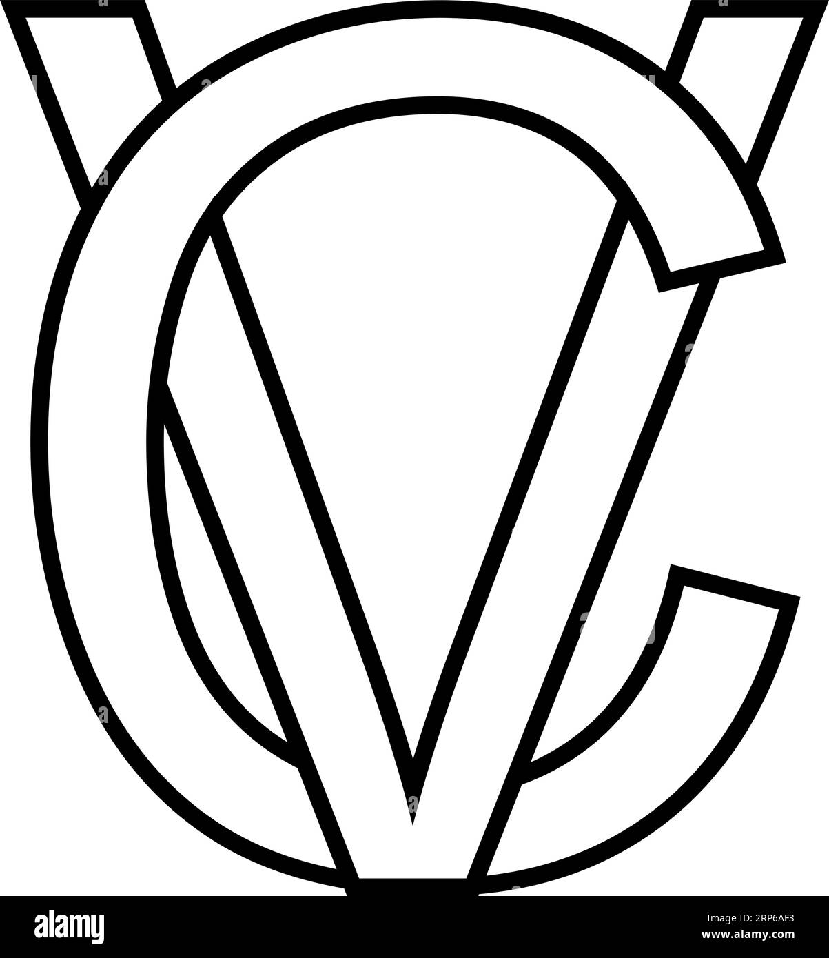 Logo sign vc cv icon sign interlaced letters c v Stock Vector Image ...