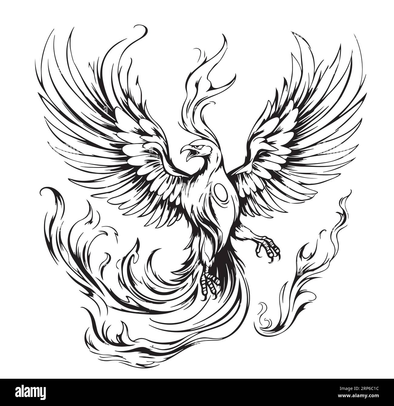 Phoenix hand drawn sketch Mythical birds.Vector Stock Vector Image ...