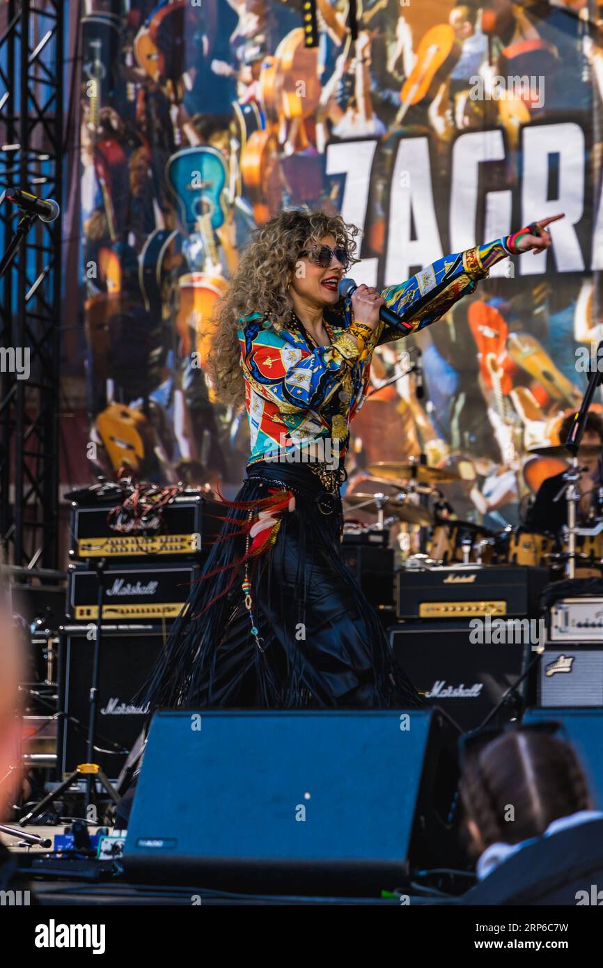Wroclaw, Poland - May 1 2023: Artists and guitarists at main stage at ...