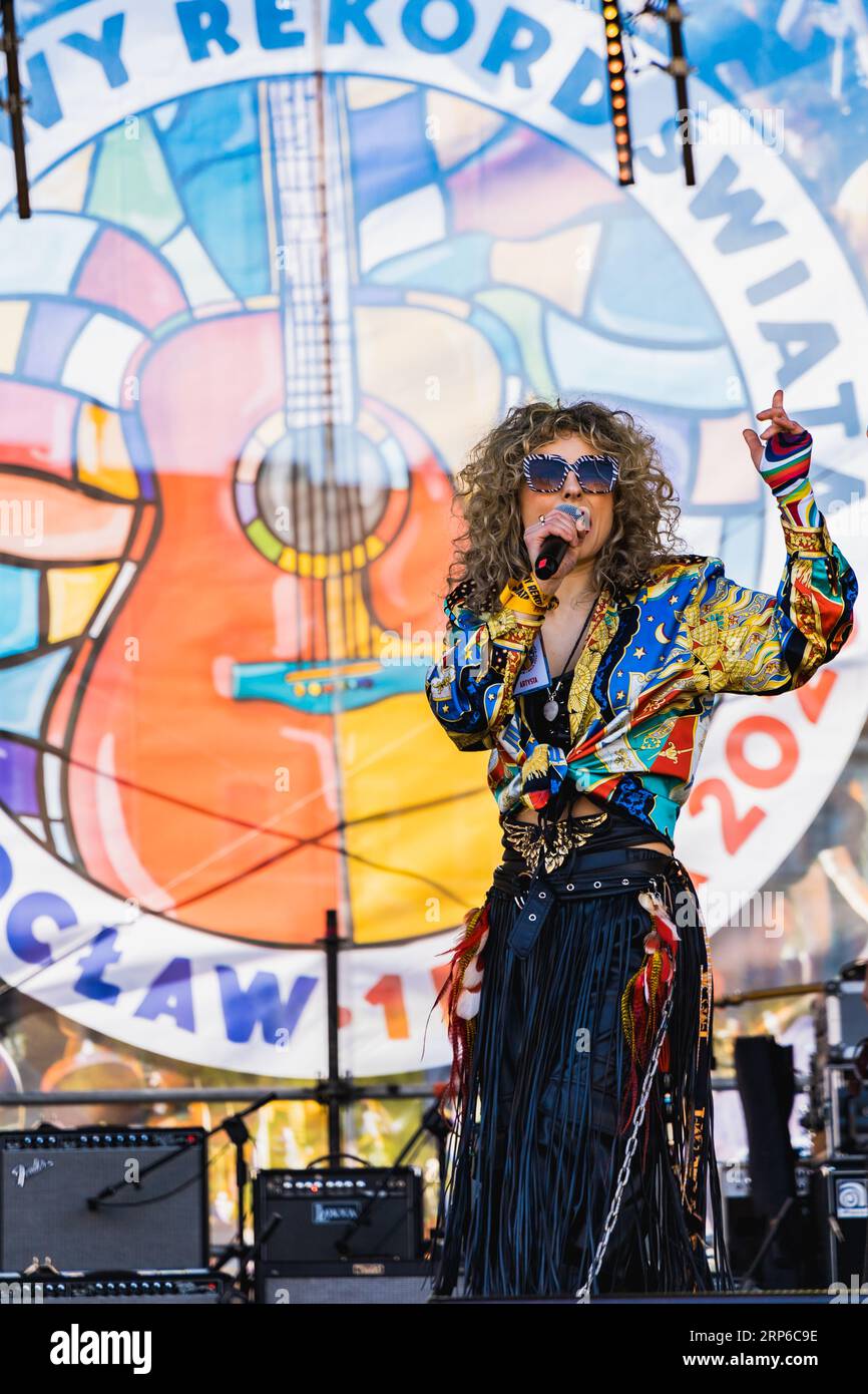 Wroclaw, Poland - May 1 2023: Artists and guitarists at main stage at ...