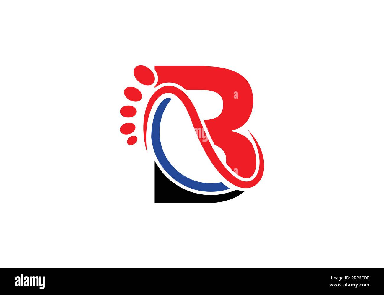 Letter B Foot Logo Design Vector Template Stock Vector Image & Art - Alamy