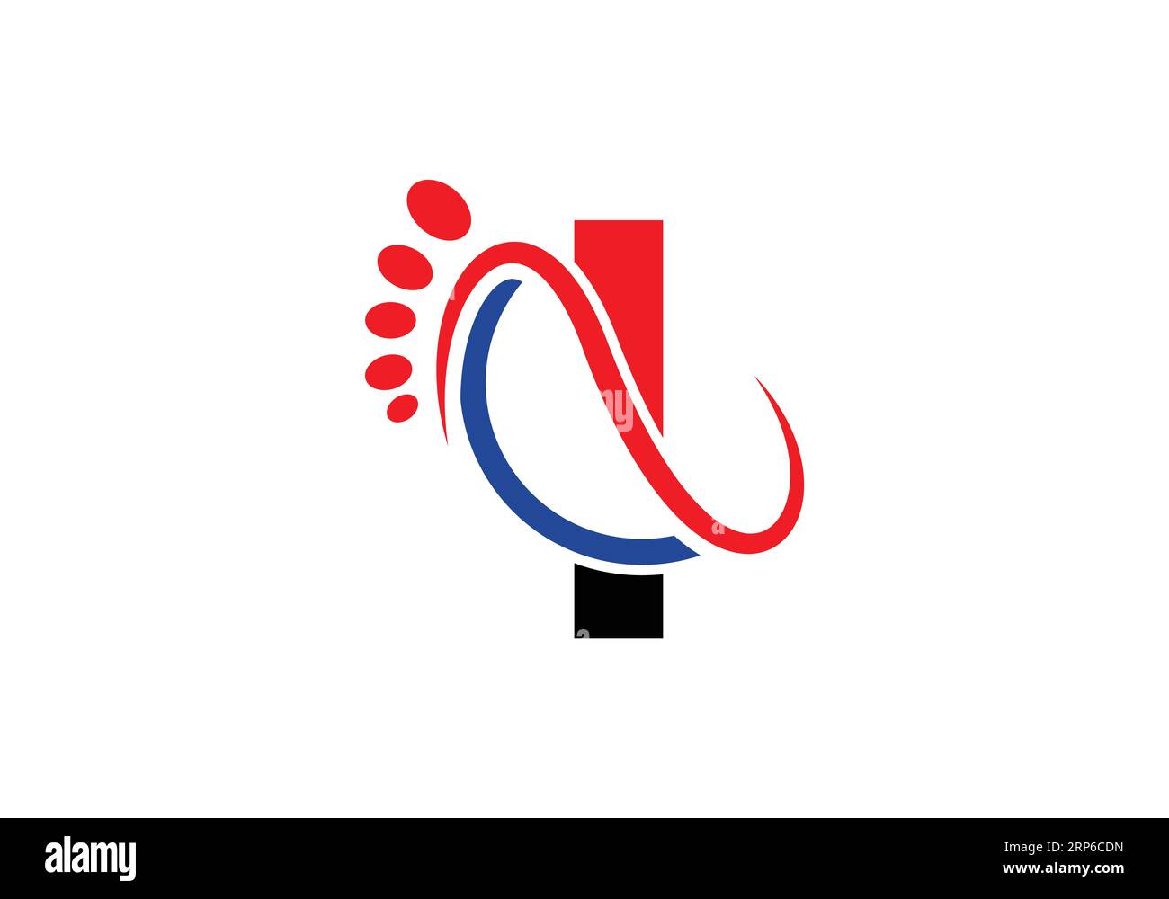 Letter I Foot Logo Design Vector Template Stock Vector Image & Art - Alamy