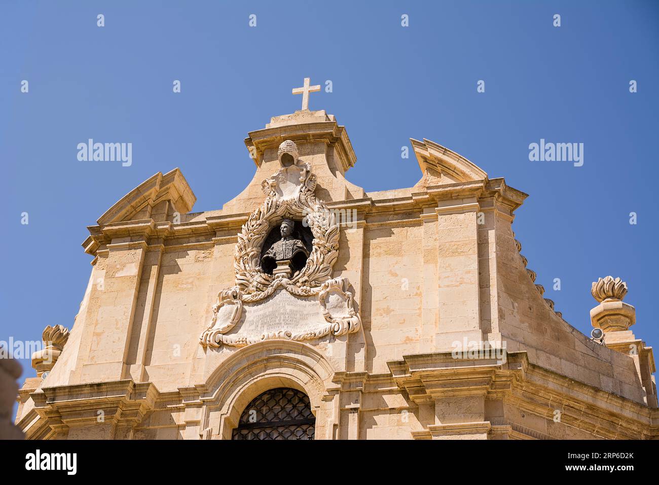 Detail of Church of Our Lady of Victory, first church built in Valletta ...