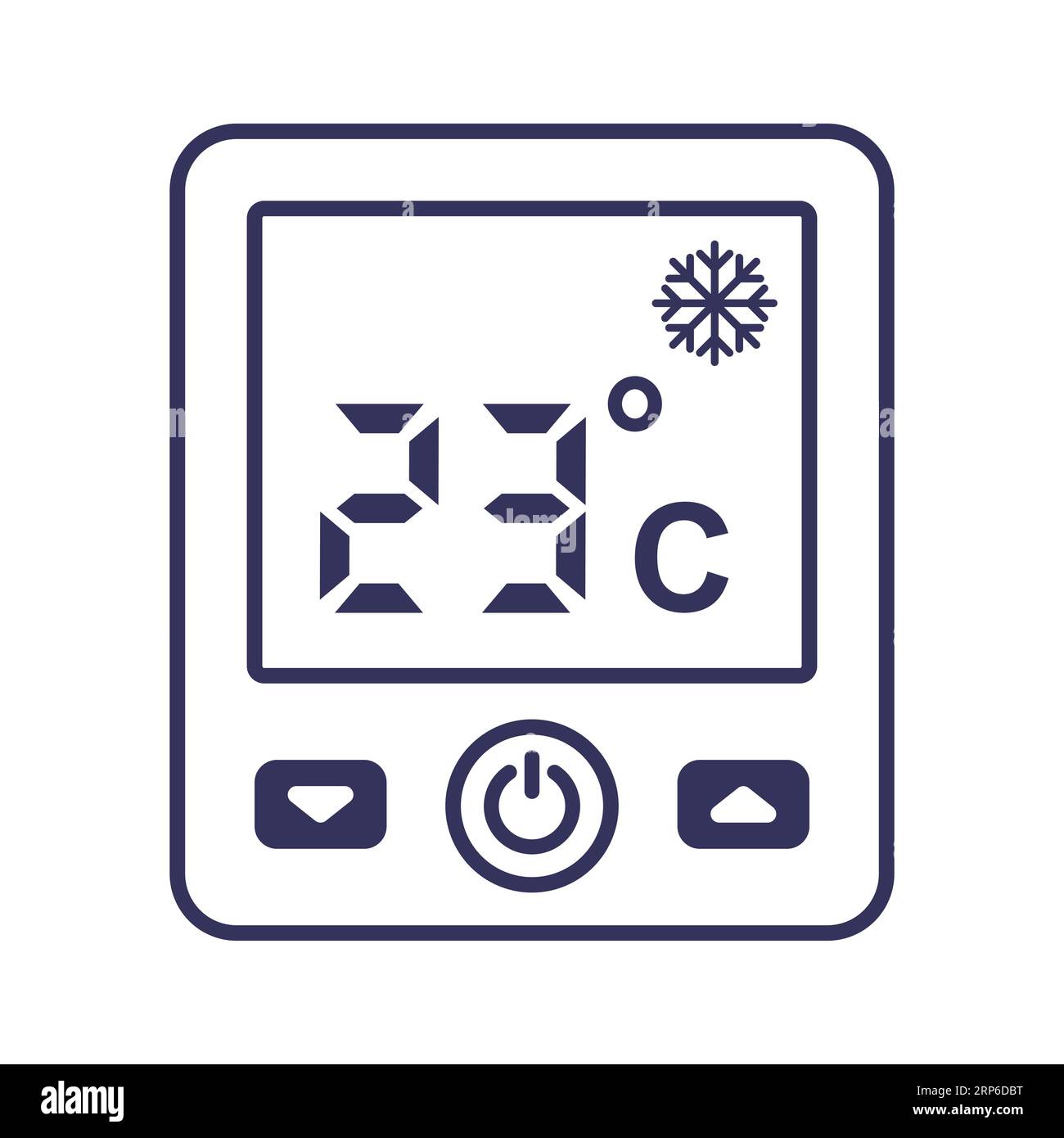 air conditioner display icon with temperature. flat vector illustration ...