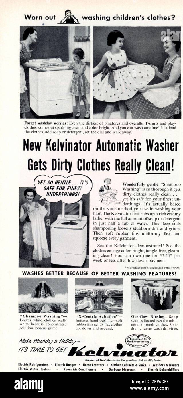 Vintage washing machine advert 1950s hi-res stock photography and ...