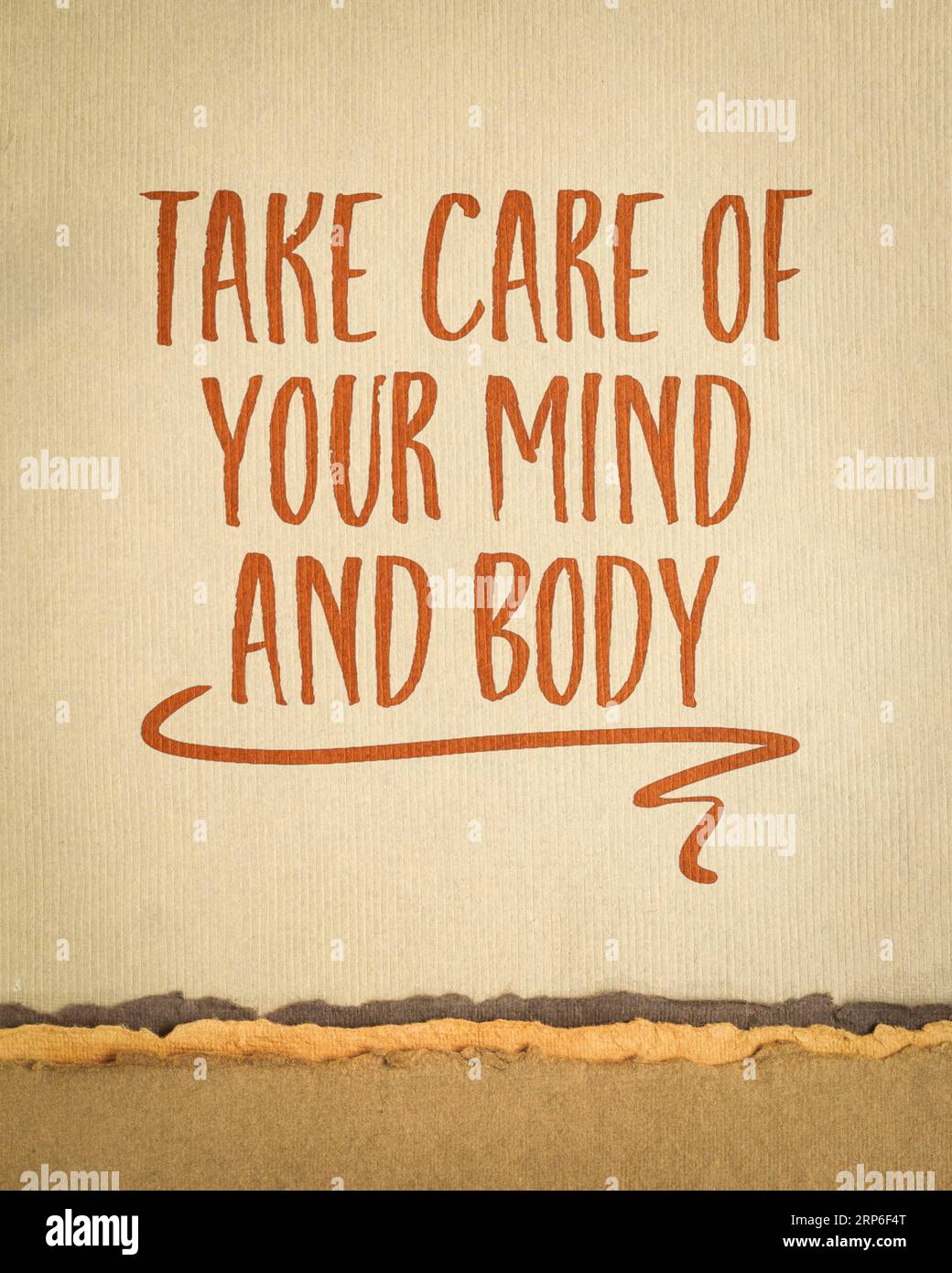 take care of your body and mind - motivational note on art paper ...