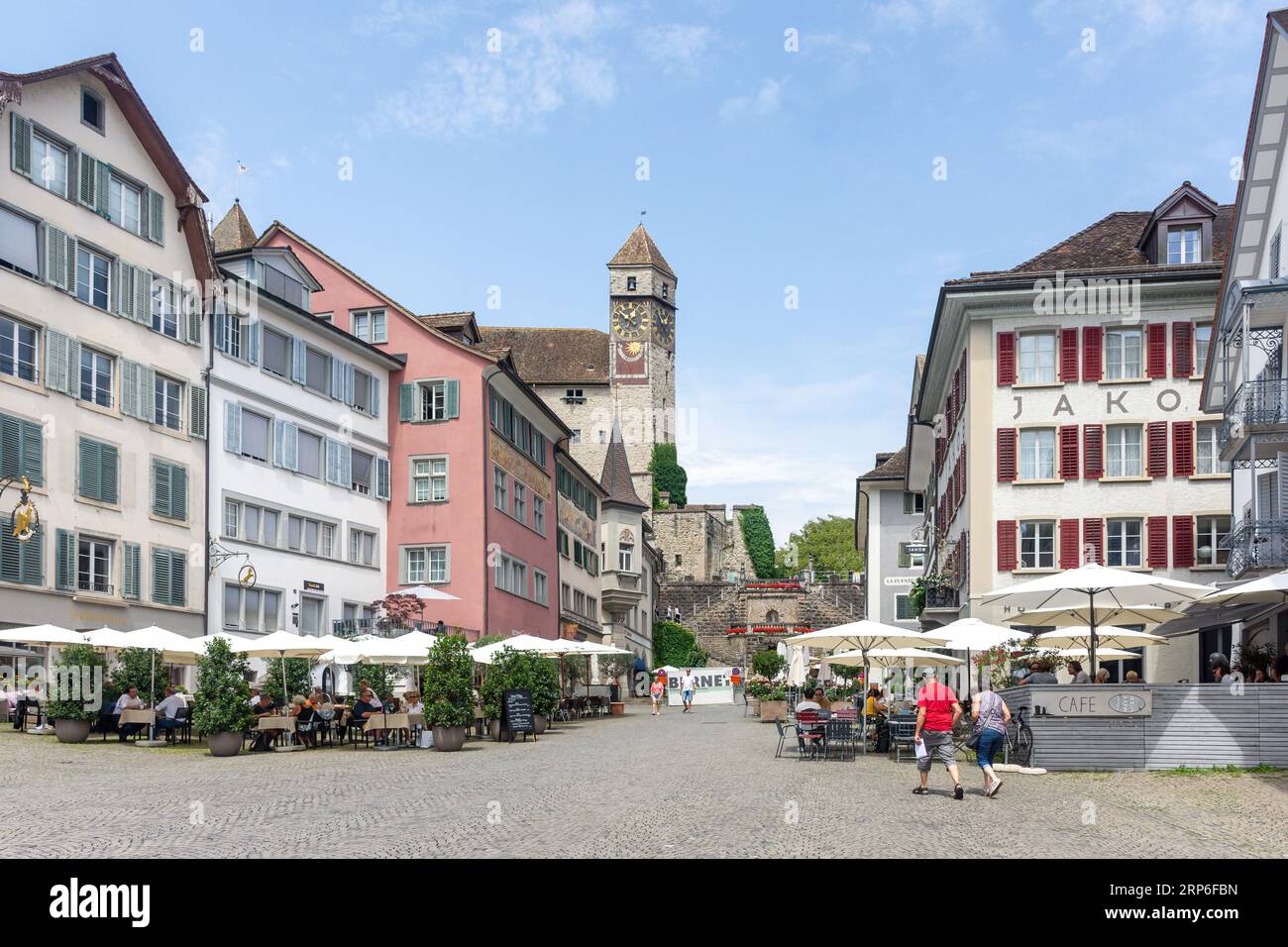 Rapperswil Castle Clock Tower from Hauptplatz, Rapperswil-Jona, Canton ...