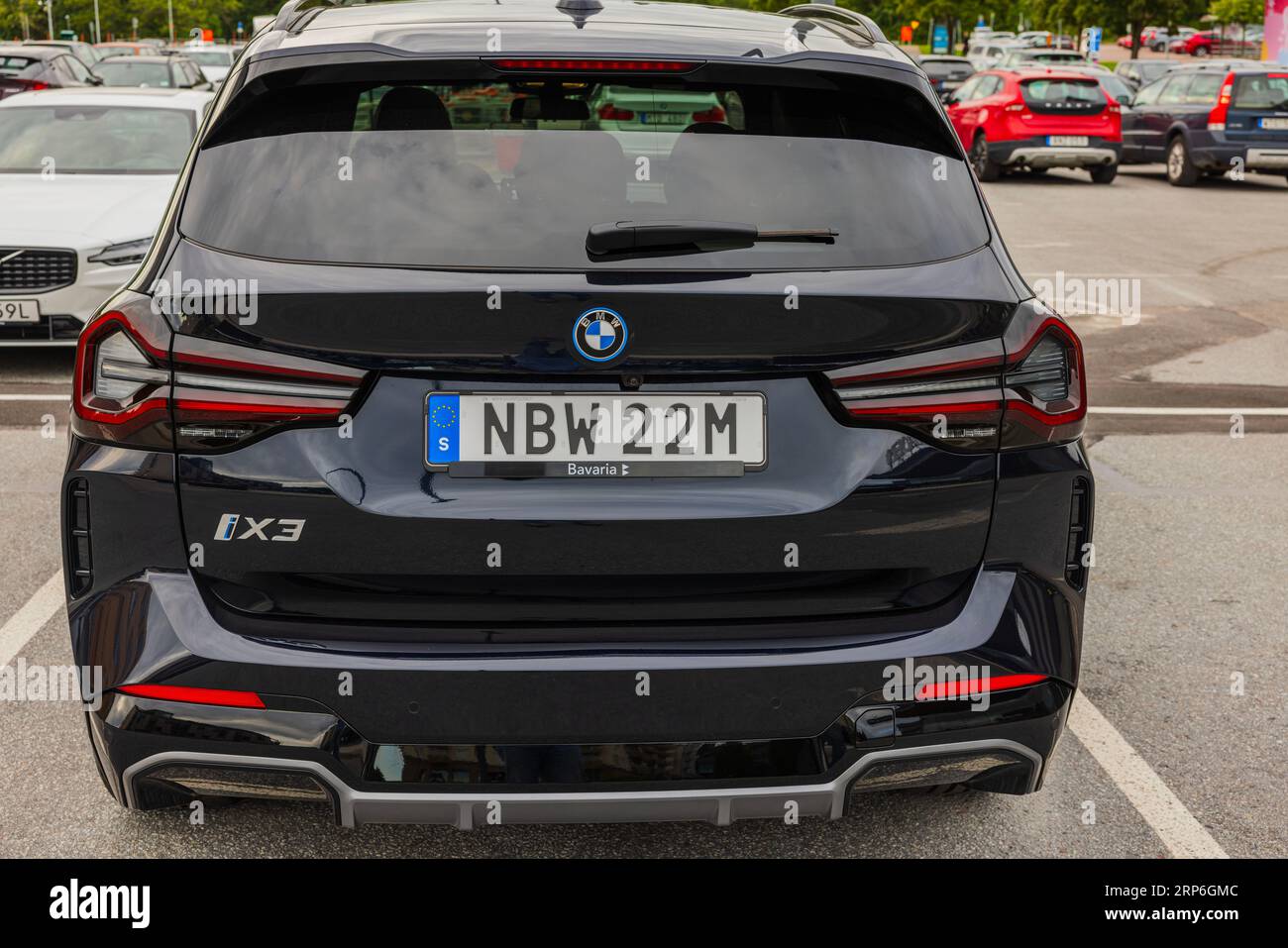 Beautiful back view of 2023 BMW iX3 M Sport - Electric SUV black car ...