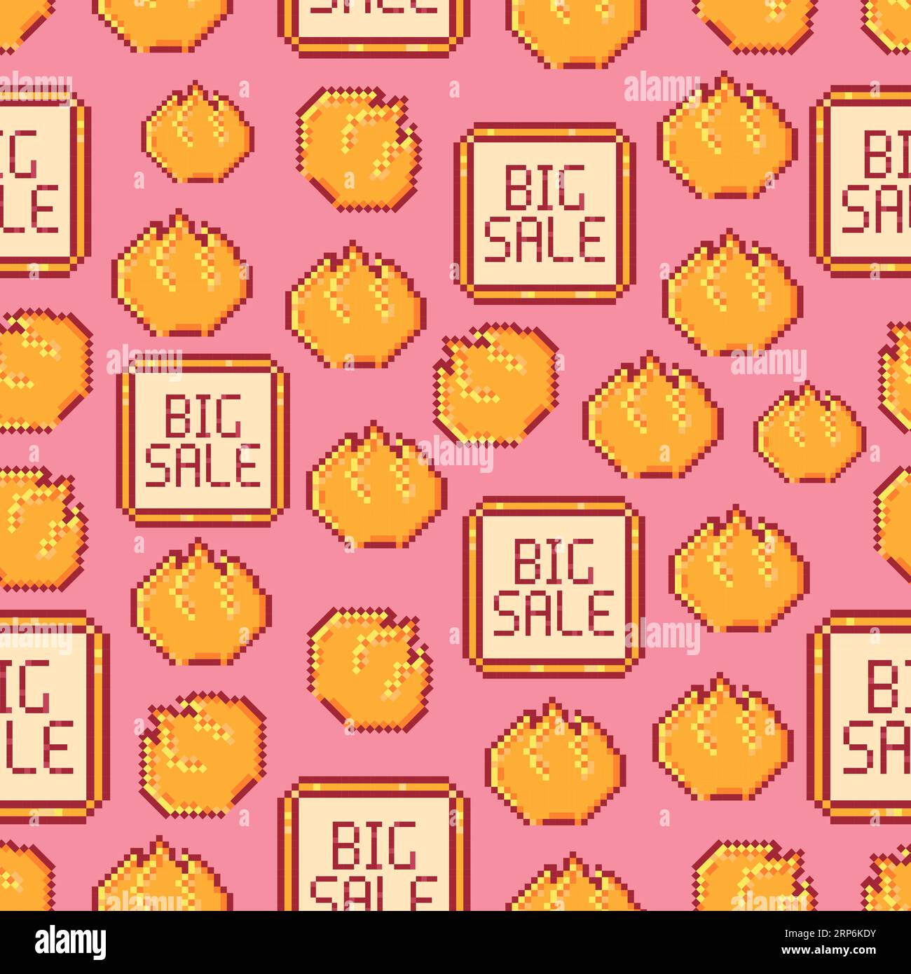 Cute vector sale pattern in pixel art style Stock Vector Image & Art ...