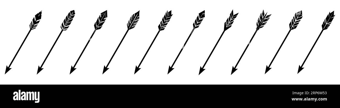 Arrows for bow. Set of hunting arrows. Archery arrows. Vector ...