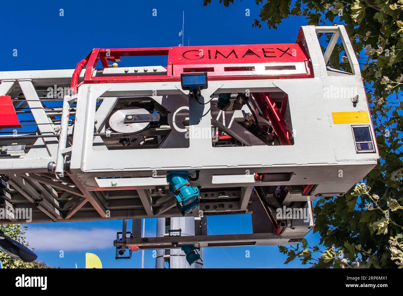 Reims, France - September 02, 2023 Fire engine on display to the public ...