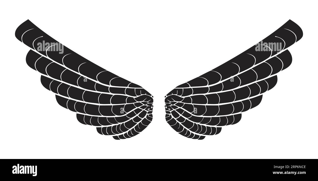 Wings icon. Black icon of wings on white background. Wings logo design ...