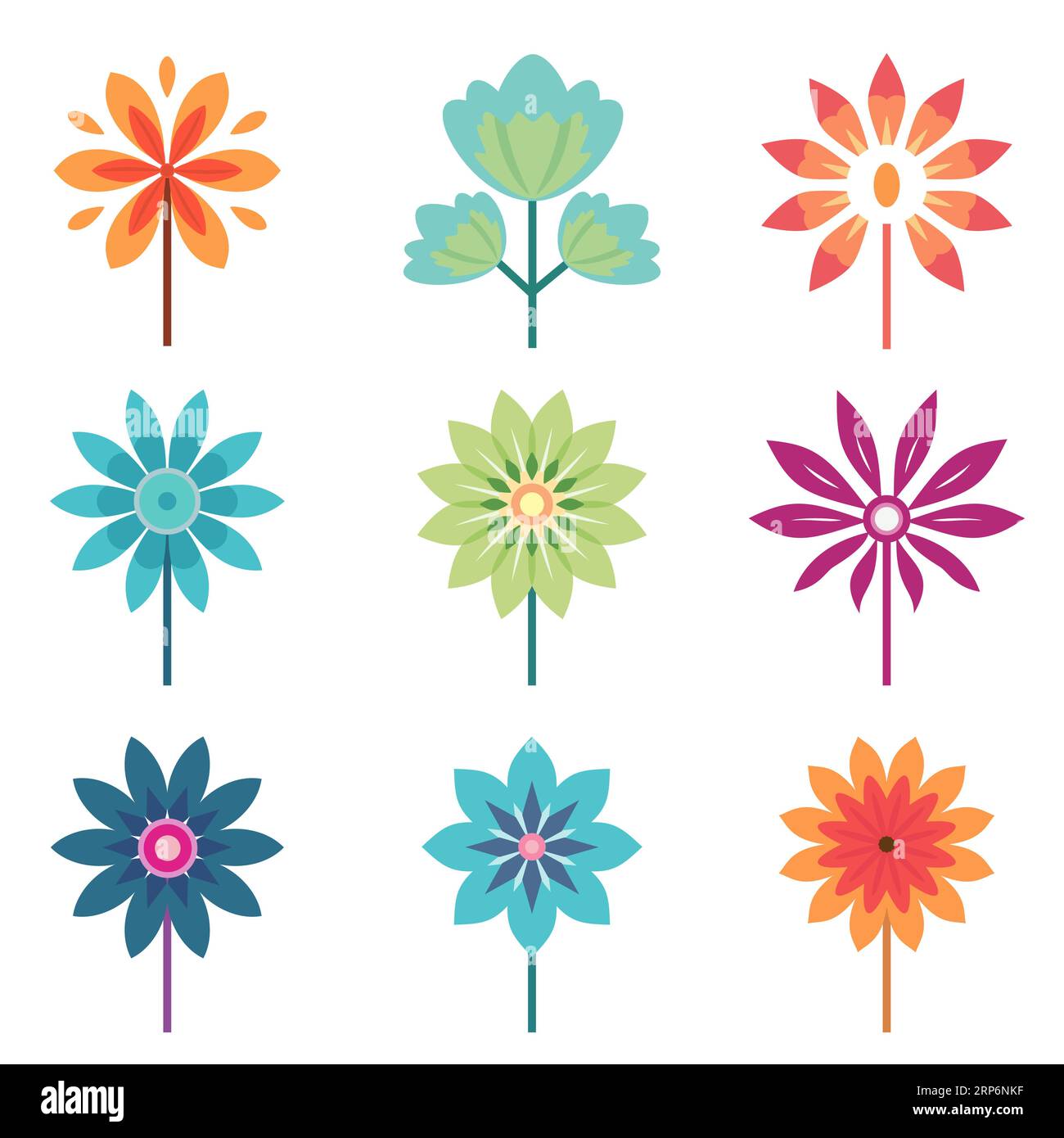 Flower icons. Set of various flowers. Collection of flat icons of ...