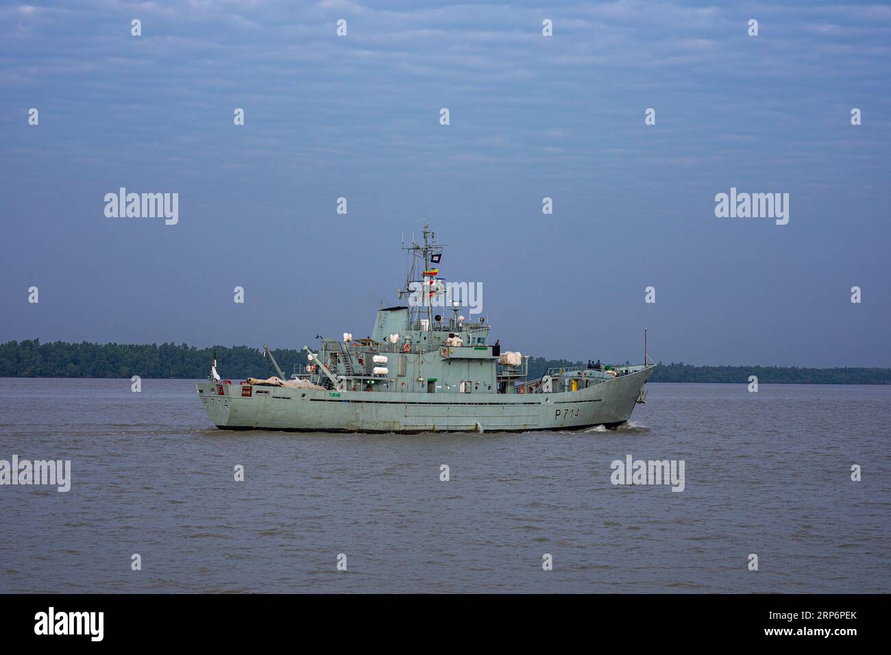 BNS Turag, the Bangladesh Navy petrol vessel on the Pashur River near ...