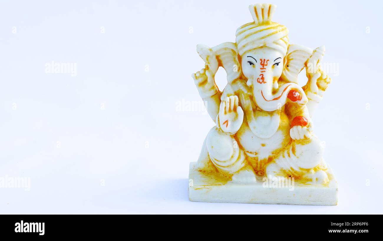 Indian God idol or statue isolated on white. Maa laxmi with Lord ...