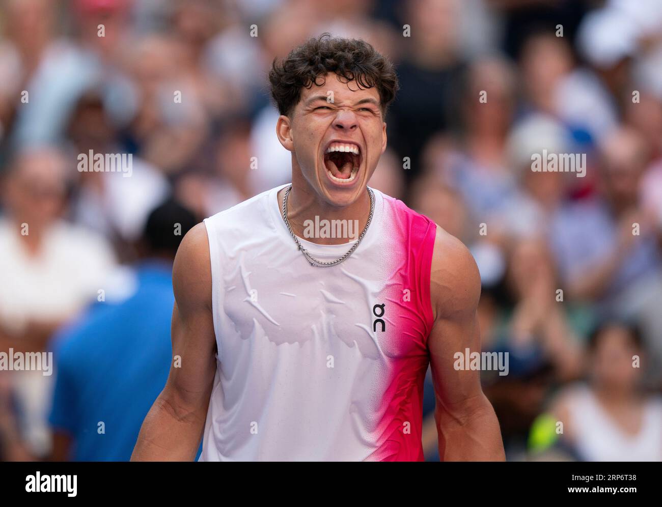 New York, USA. Sept. 3, 2023, New York, NY: Ben Shelton (USA) in action ...