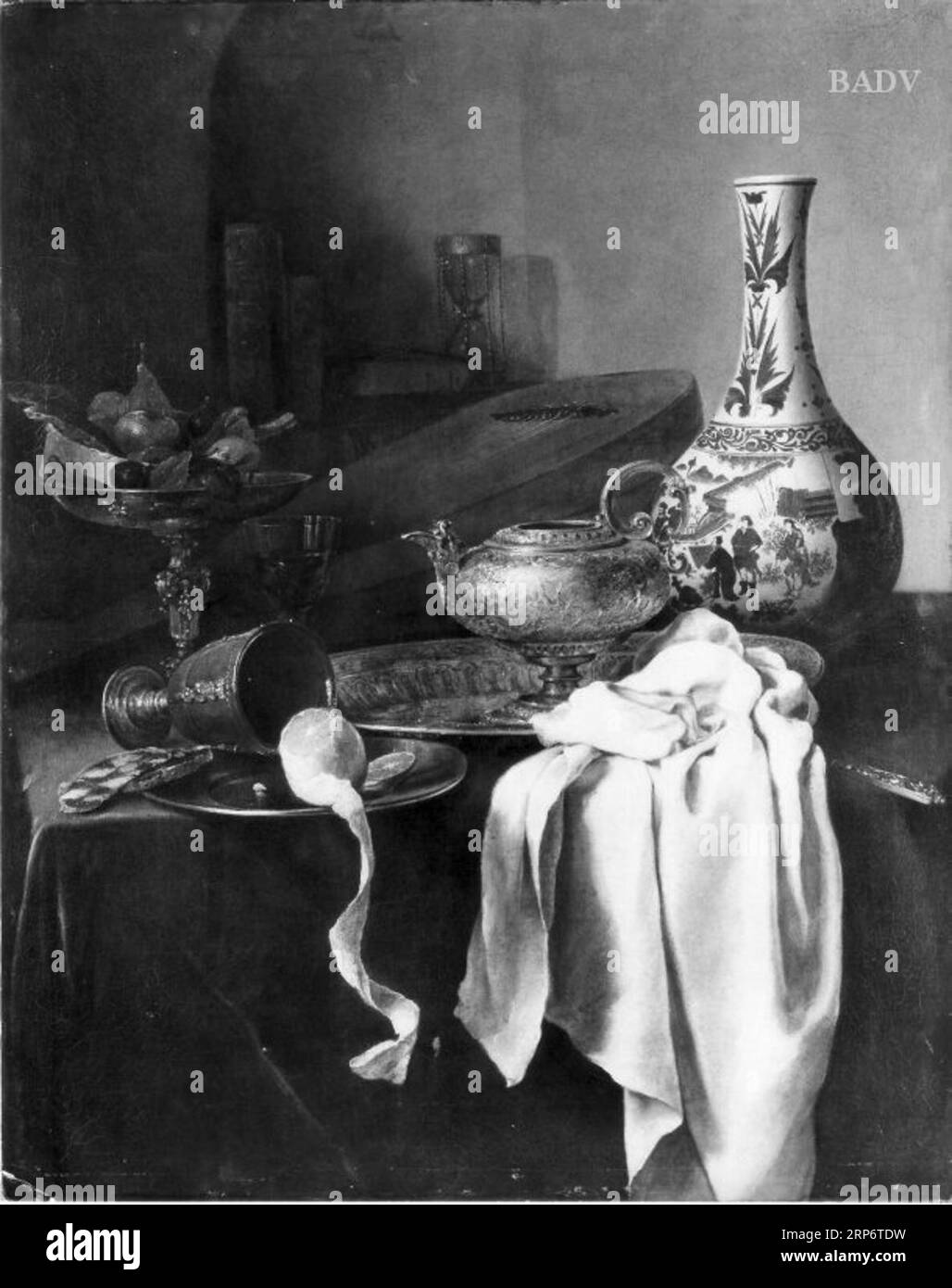 Stillleben mit chinesischer Vase, Laute und Kanne circa 1684 by Barend ...