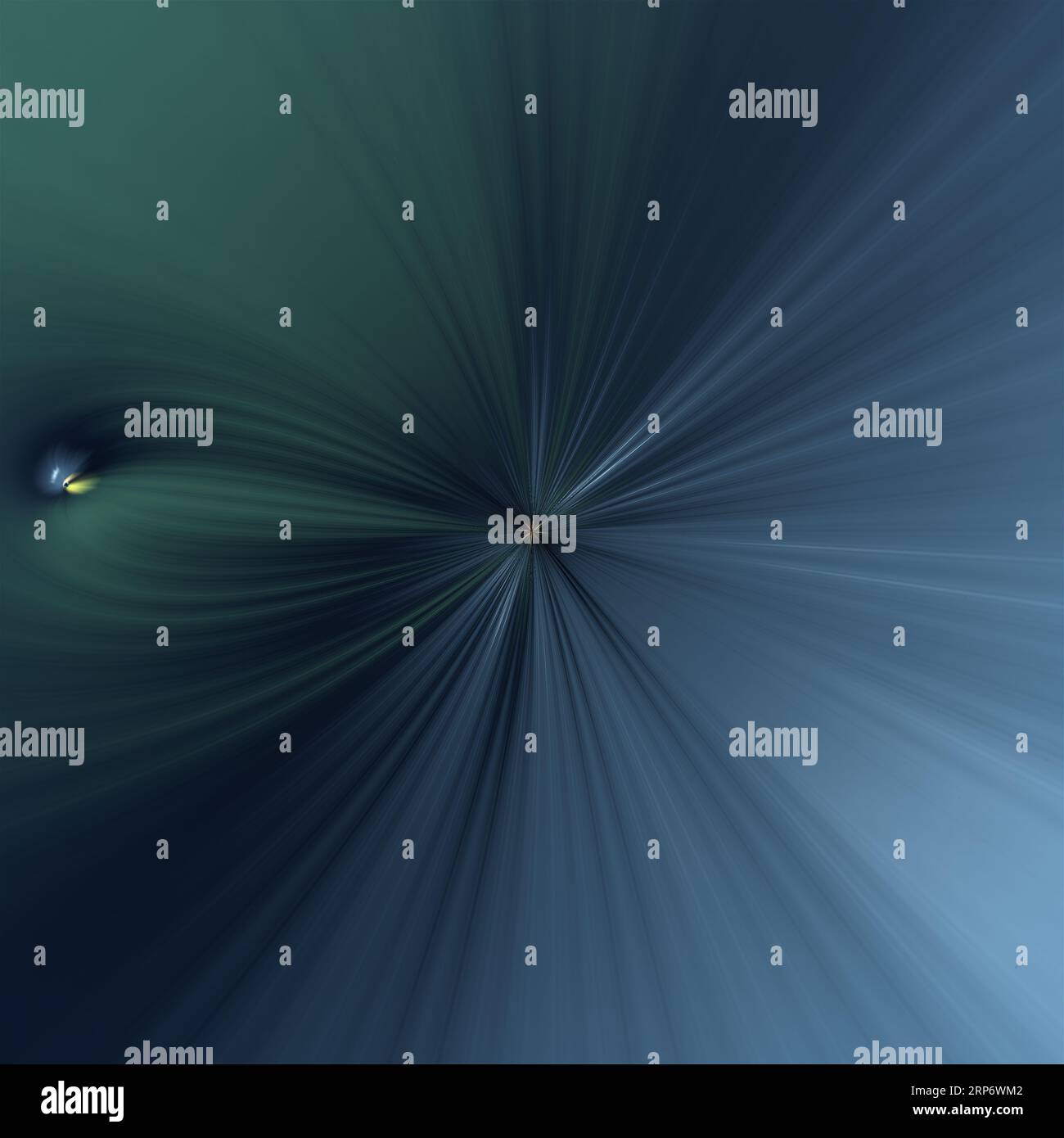 Metallic blue drawing, abstract beams or flower. 3d illustration, 3d ...