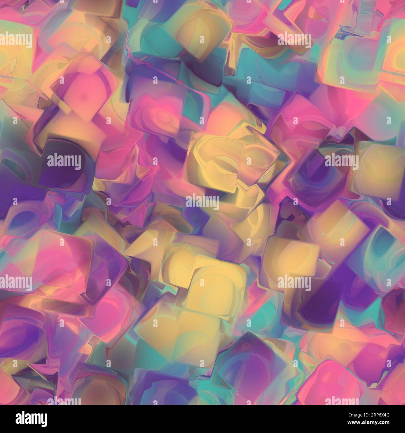 Bright colored rectangular brush strokes with reflection effect ...