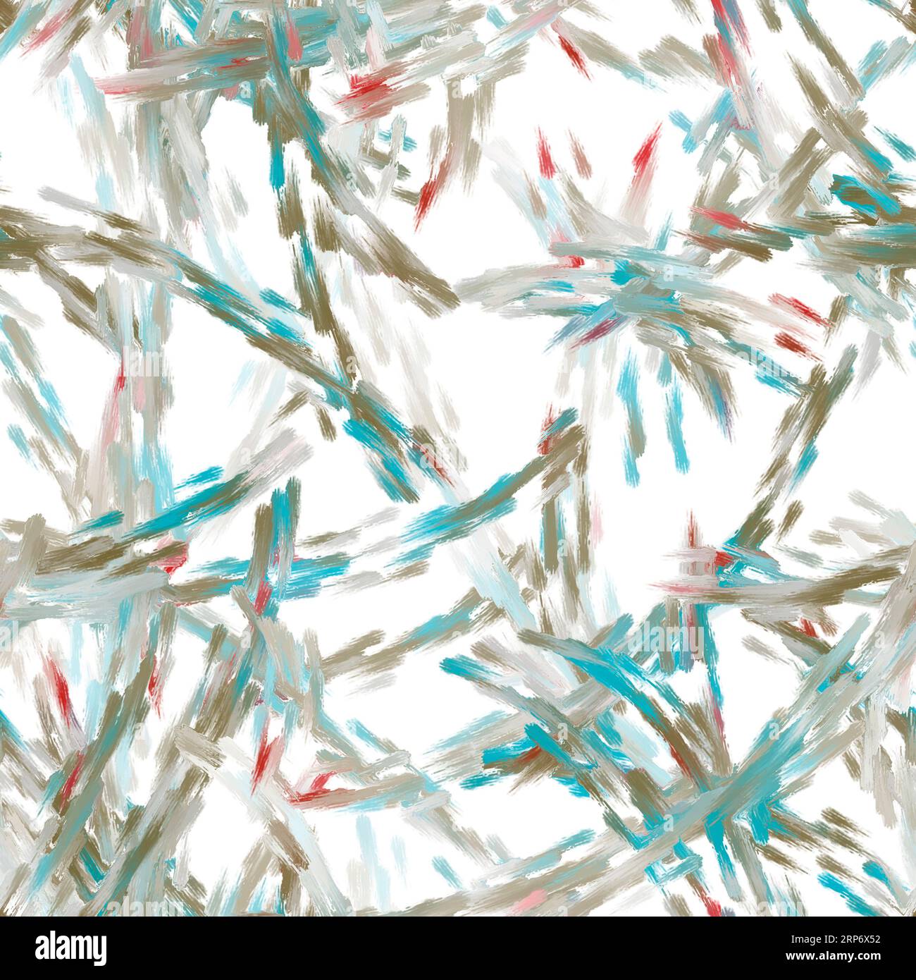 Blue, grey, green and red brush strokes on the white background. Oil painting texture. seamless ...