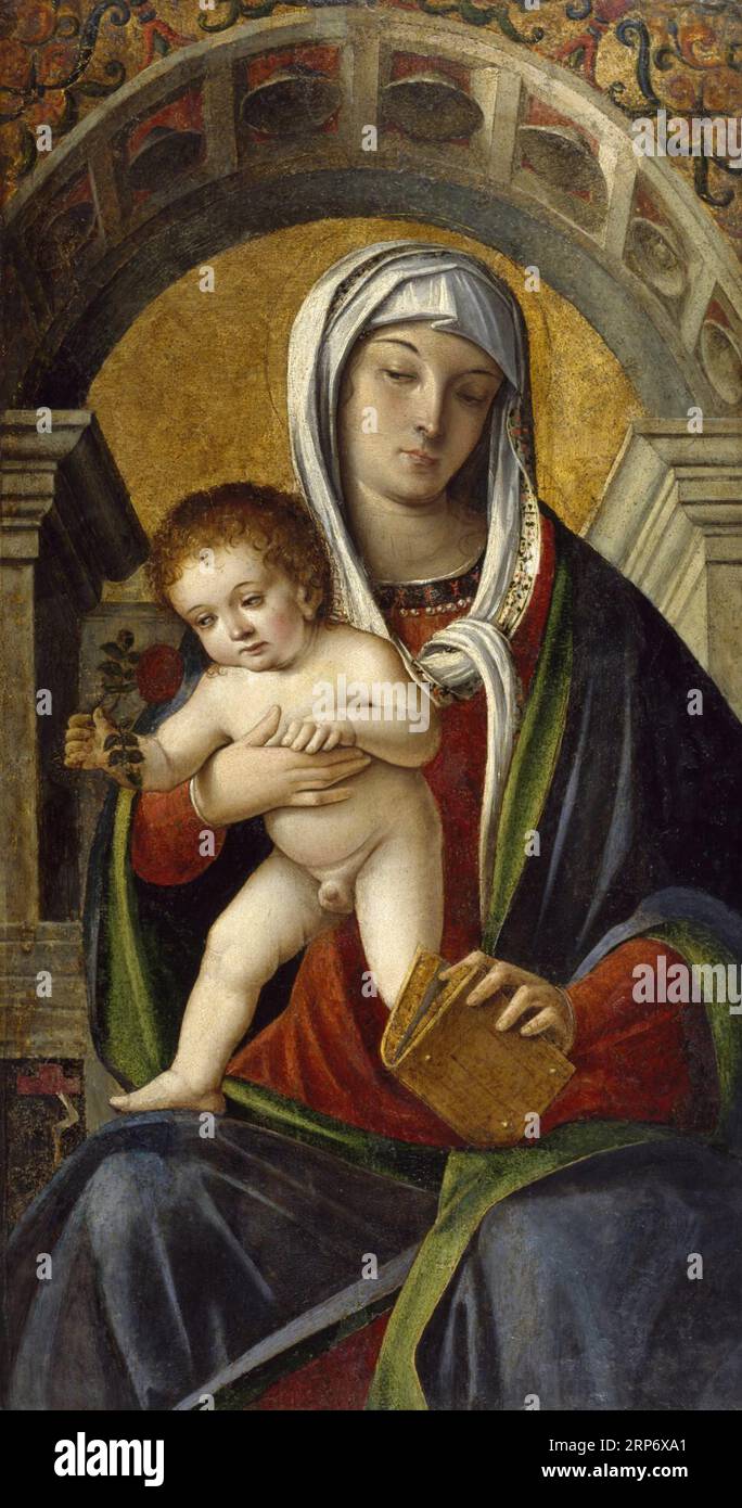 Triptych with Madonna and Child Enthroned Between the Archangel Michael ...