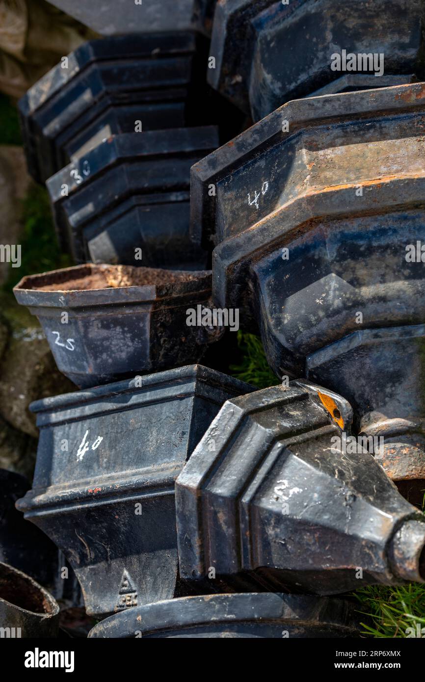 abstract image of rain water hoppers or cast iron gutter hoppers ...