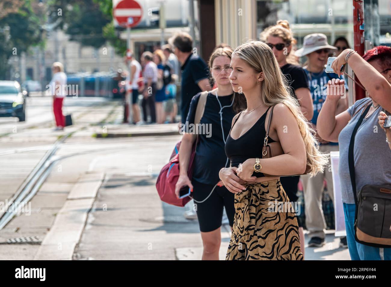 People walking through the streets of Vienna Stock Photo - Alamy