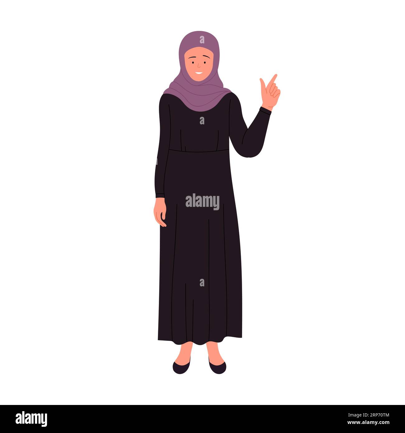 Muslim businesswoman pointing finger gesture. Arabic female manager ...