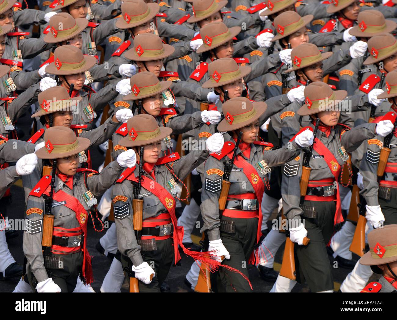 Indian soldiers march past during hi-res stock photography and images ...