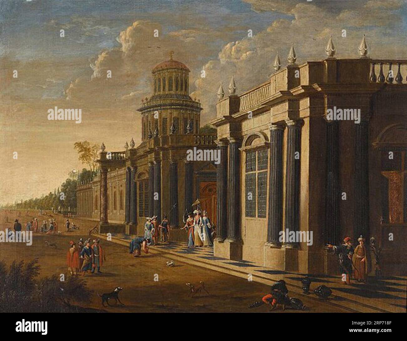 Elegant Figures in Oriental Costume by a Palace by Jacob Balthasar ...