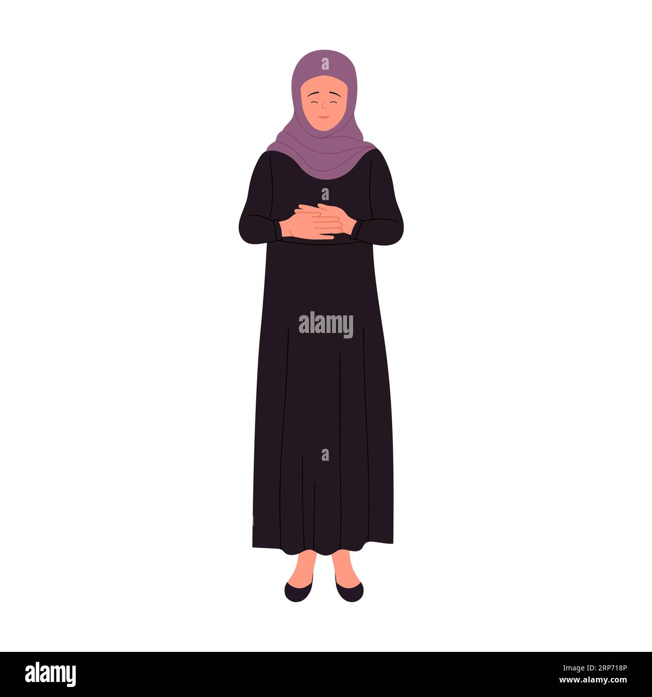 Standing shy muslim businesswoman. Smiling arabic female manager in ...